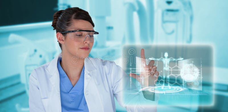 Composite Image Female Scientist Conducting Experiment Stock Photos ... Composite Image Female Scientist Conducting Experiment Stock Photos ...