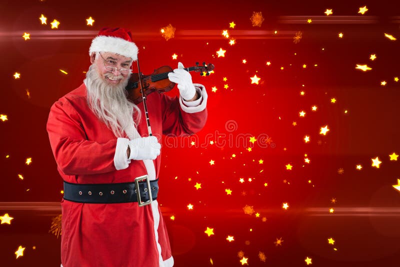 Composite Image of Smiling Santa Claus Playing Violin Stock Image ...