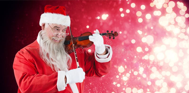 Composite Image of Smiling Santa Claus Playing Violin Stock Photo ...
