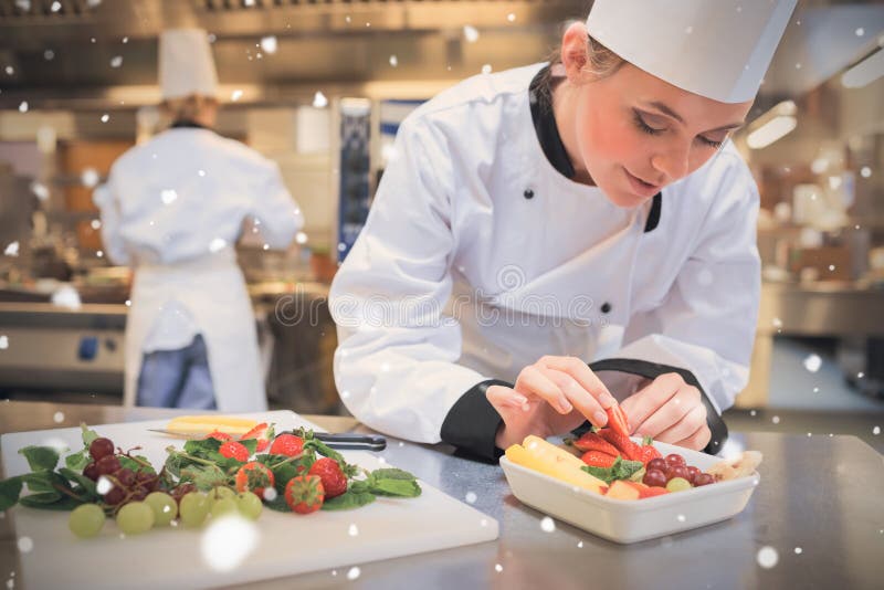 Composite Image of Snow Falling Stock Photo - Image of making ...