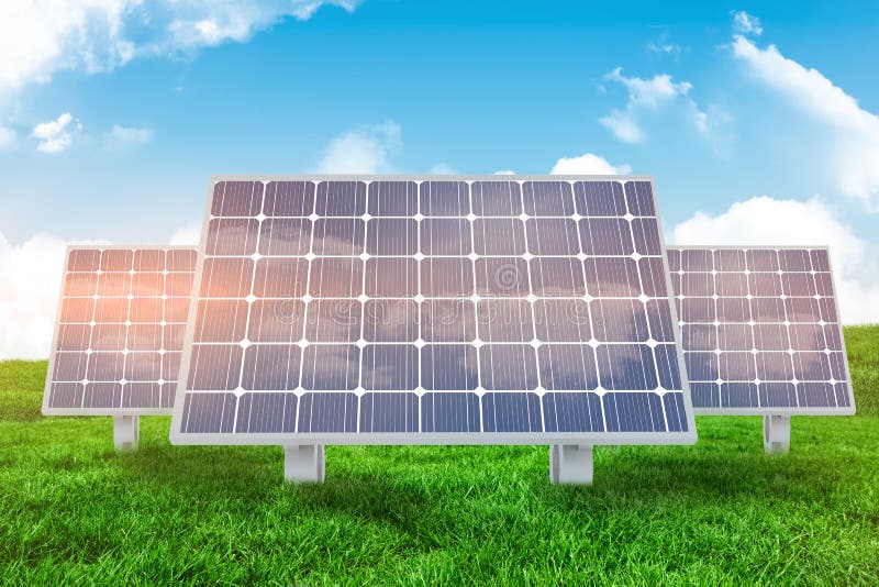 Composite Image of Solar Panel Stock Photo - Image of energy, bright ...