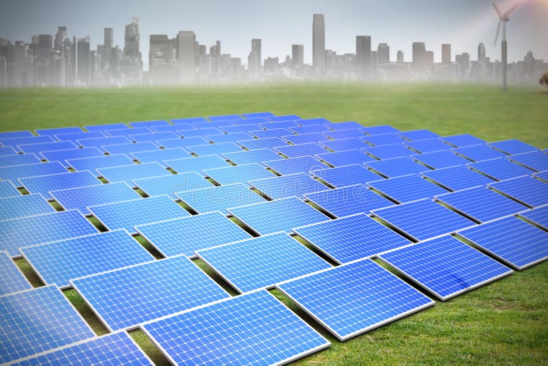 Composite Image of Solar Panels Stock Illustration - Illustration of ...