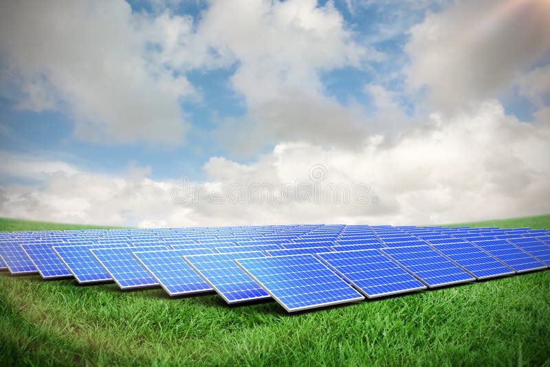Composite Image of Solar Panels Stock Photo - Image of generated, ozone ...