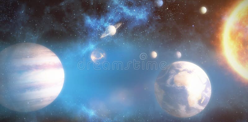 Composite Image of Solar System Against White Background 3d Stock ...