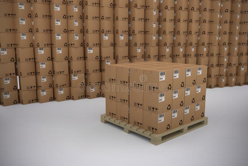 Stack of cardboard boxes stock illustration. Illustration of logistic ...