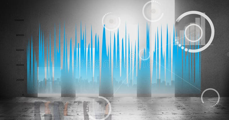 Composite Image of Statistical Graphs and Digital Symbols Stock ...