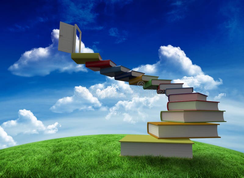 Composite Image of Steps Made of Books Stock Illustration ...