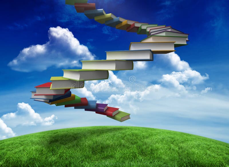 Composite Image of Steps Made of Books Stock Illustration ...