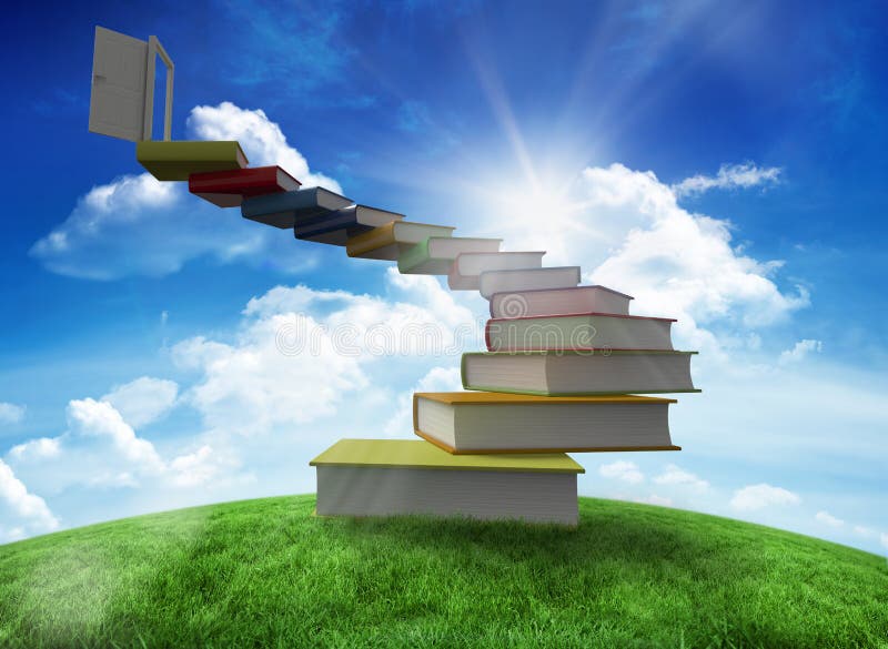 Composite Image of Steps Made of Books Stock Illustration ...