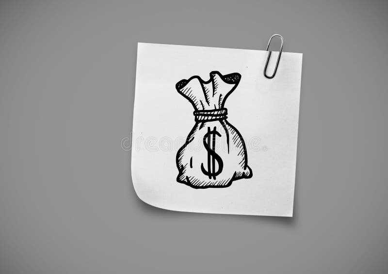 Composite Image of Sticky Note Money Icon Stock Image - Image of empty ...