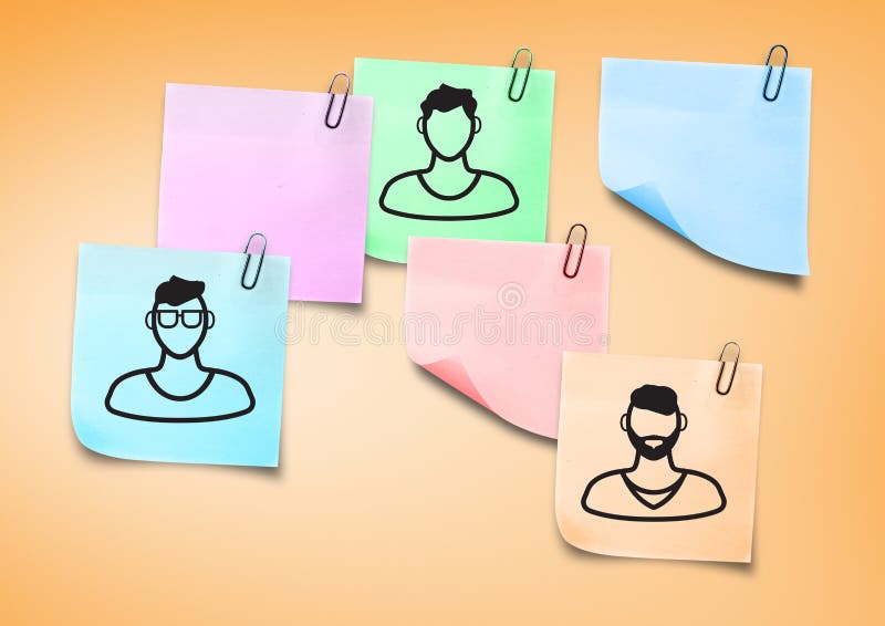 Composite Image of Sticky Note People Men Icons Stock Image - Image of ...