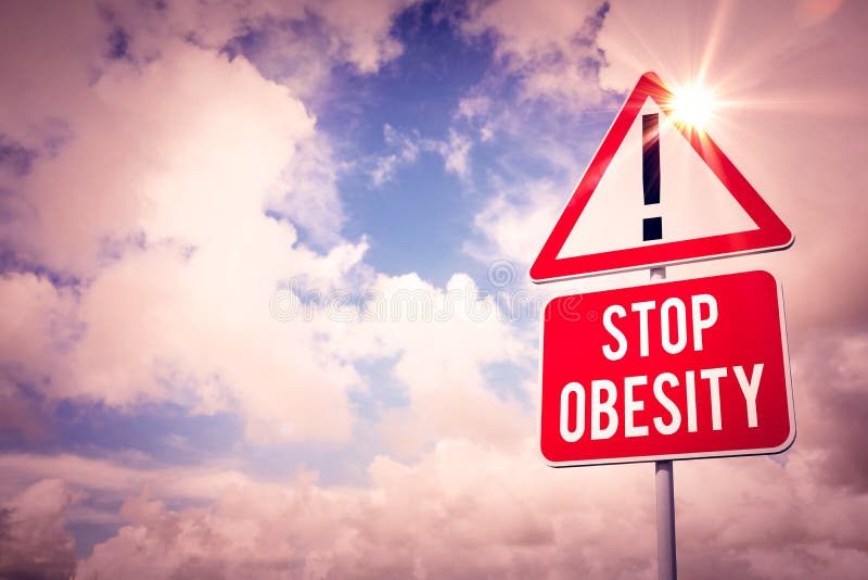 Stop obesity sign in red stock illustration. Illustration of sickness ...