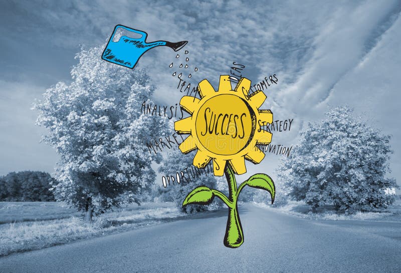 Composite Image of Success Sunflower Doodle Stock Image - Image of ...