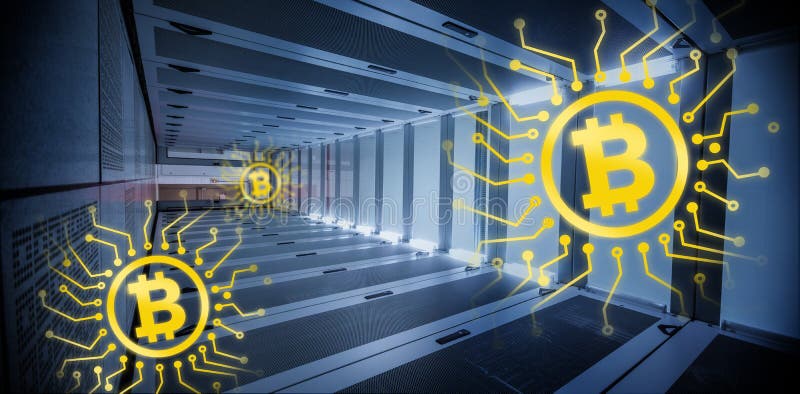 Composite Image of Symbol of Bitcoin Digital Cryptocurrency Stock ...