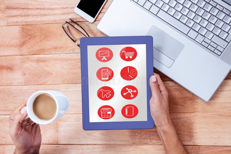 Composite Image of Telephone Apps Icons Stock Photo - Image of angle ...