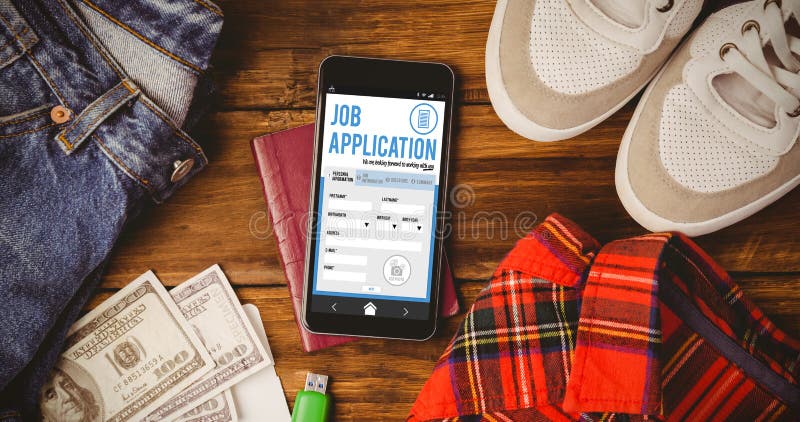 Composite Image of Telephone Job Application App Stock Image - Image of ...