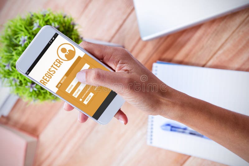 Composite Image of Telephone Register Application Stock Photo - Image ...