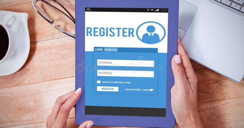 Composite Image of Telephone Register Application Stock Photo - Image ...