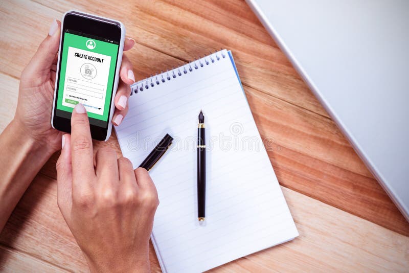 Composite Image of Telephone Register Application Stock Photo - Image ...