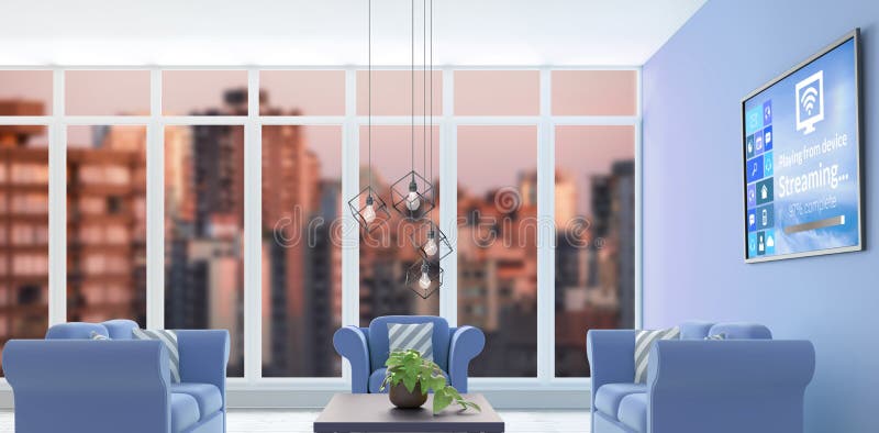 Composite Image of Text with Various Icons on Device Screen Stock ...