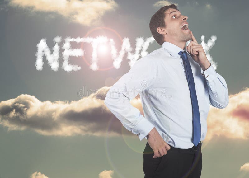 Composite Image of Thinking Businessman Touching His Chin Stock Image ...