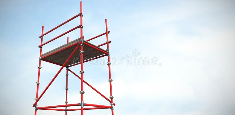 Composite Image of Three Dimensional Image of Red Scaffolding 3d Stock ...