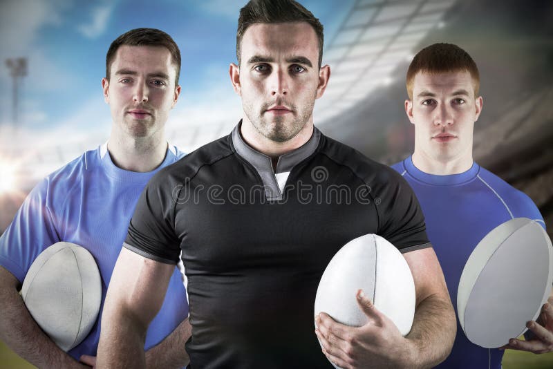 Composite Image of Tough Rugby Players 3D Stock Photo - Image of ...