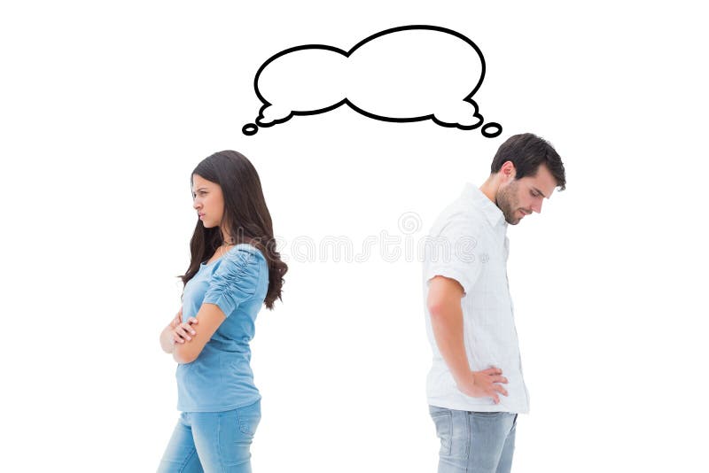Composite Image of Upset Couple Not Talking To Each Other after Fight ...