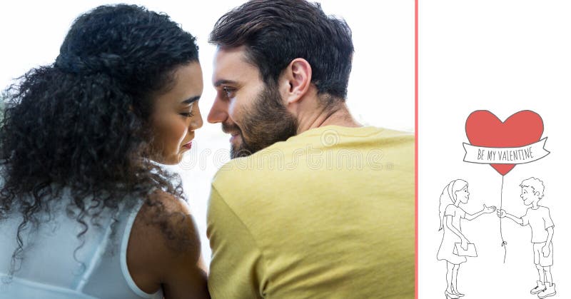 Composite Image Val Card Couple Kissing Stock Photos - Free & Royalty ...