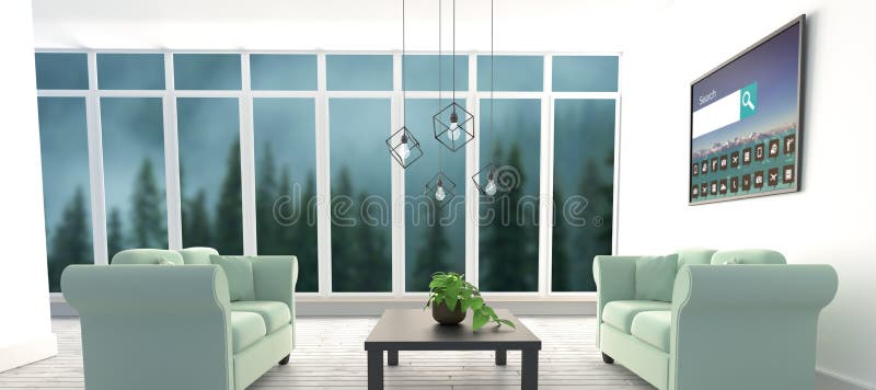 Composite Image of Various Computer Icons with Search Bar on Device ...