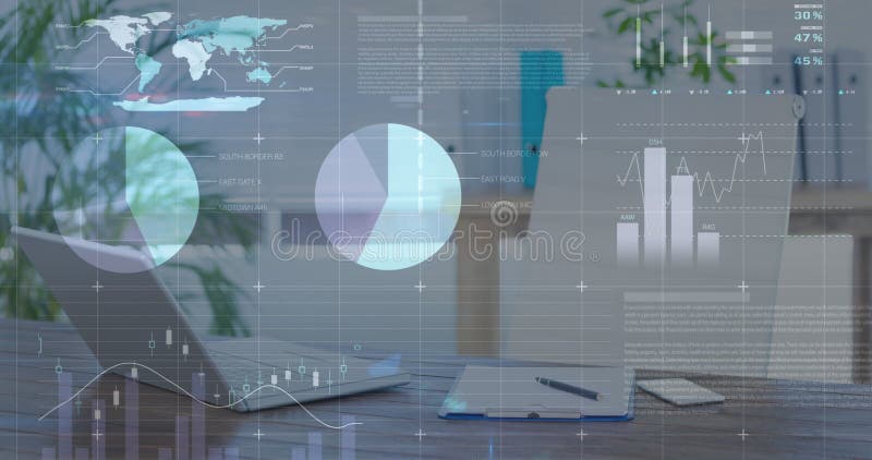 A Composite Image of Various Financial Charts Stock Illustration ...
