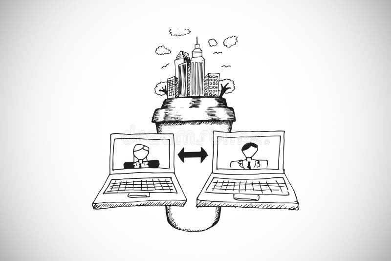 Composite Image of Video Chat Doodle Stock Illustration - Illustration ...