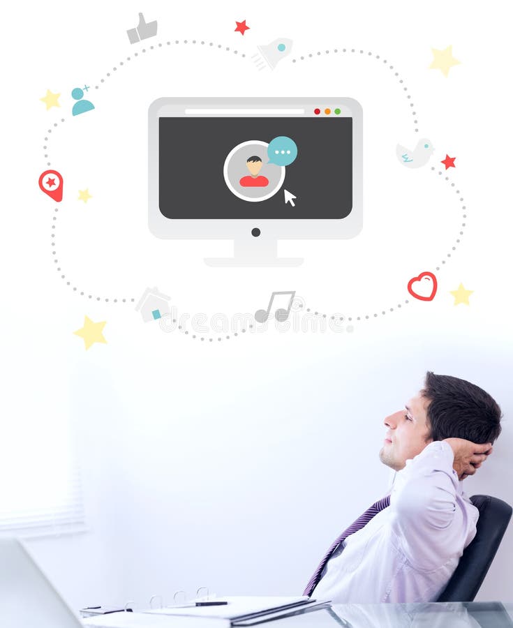 Composite Image of Video Chat Graphic Stock Photo - Image of document ...