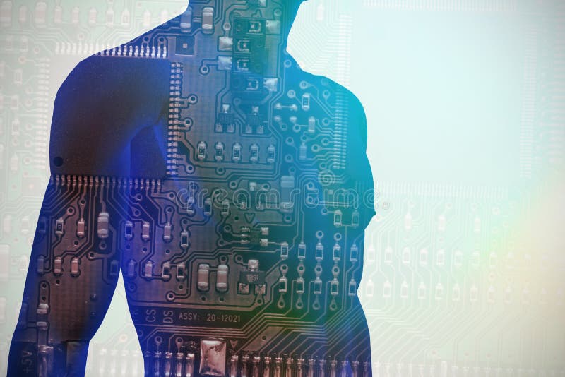 Composite Image of View of a Blue Body 3D Stock Illustration ...