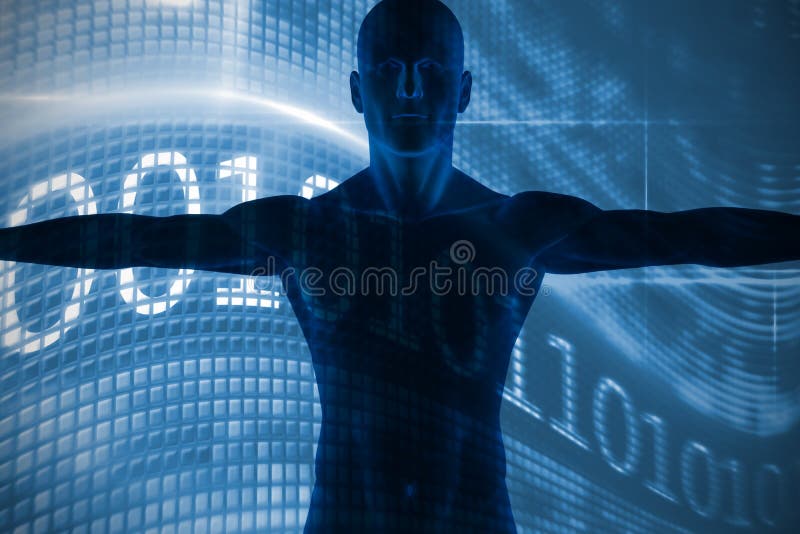 Composite Image of View of a Blue Character Stock Illustration ...