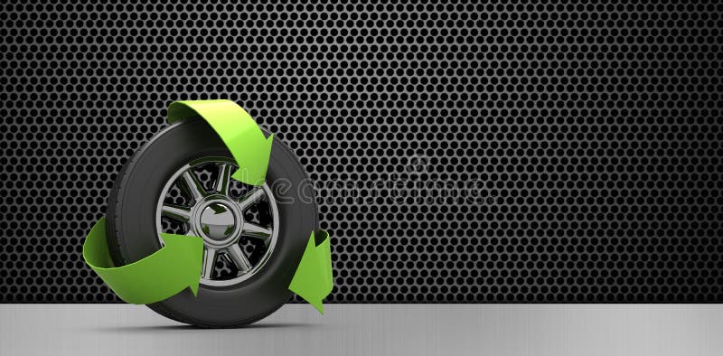 Composite Image of Wheel with Green Arrows Stock Illustration ...