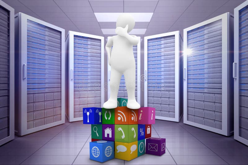 Composite Image of White Character Thinking Stock Illustration ...