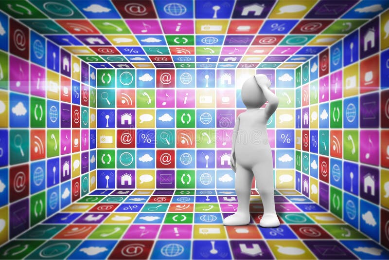 Composite Image of White Character Thinking Stock Illustration ...