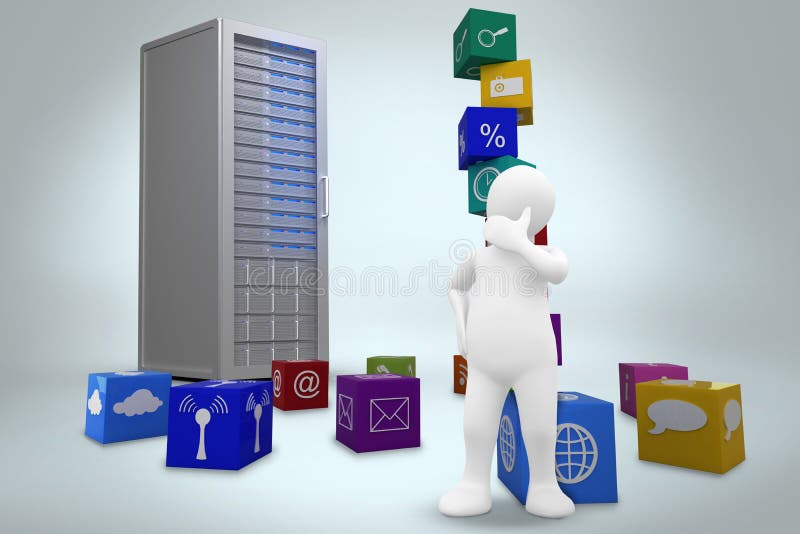 Composite Image of White Character Thinking Stock Illustration ...