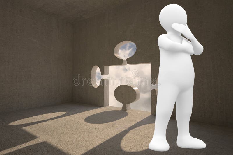 Composite Image of White Character Thinking Stock Illustration ...