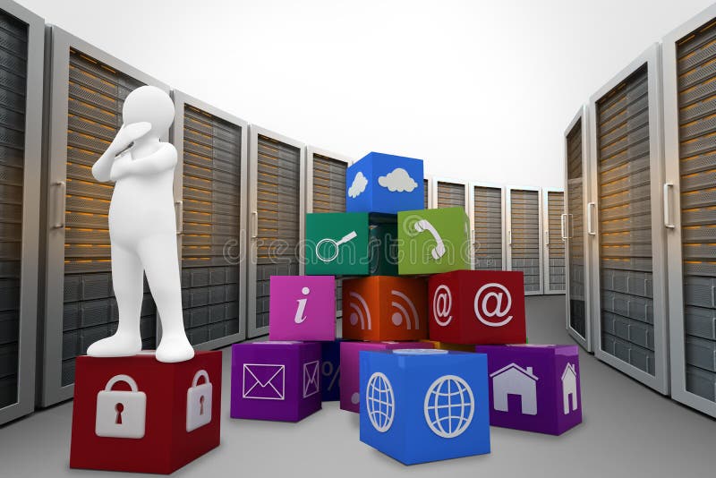 Composite Image of White Character Thinking Stock Illustration ...