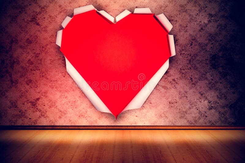 Composite Image of White Paper Cut in Heart Shape Stock Illustration ...