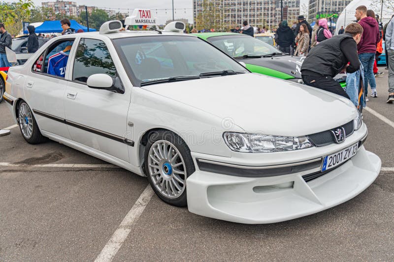A Composite Image of a White Racing Hatchback, Likely a Honda Integra ...