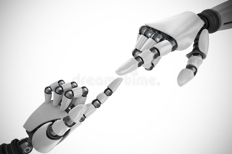 Composite Image of White Robot Arm Pointing at Something Stock ...