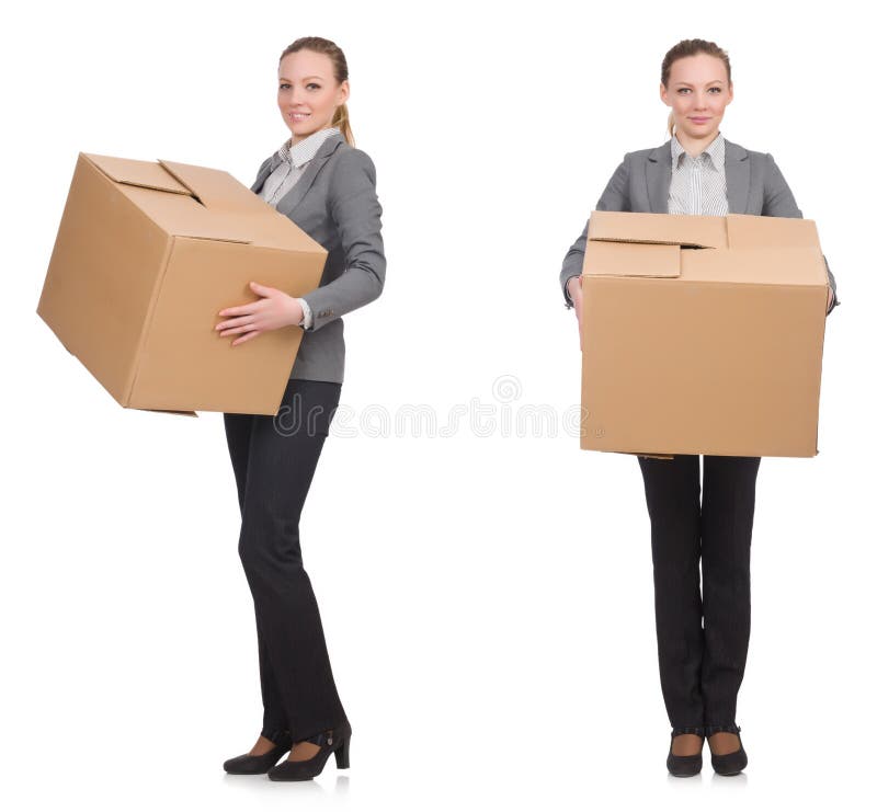 Cardboard Box Isolated on White Background Stock Photo - Image of ...