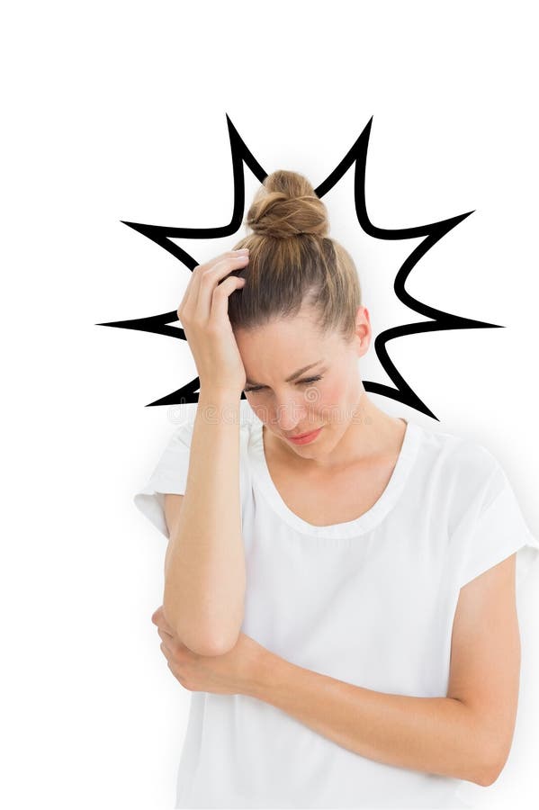 Composite Image of Woman with Headache Stock Illustration ...