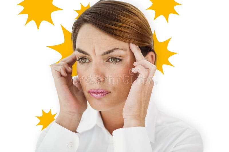 Composite Image of Woman with Headache Stock Illustration ...