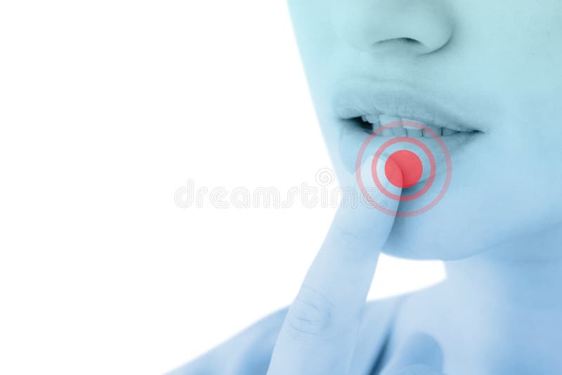 Composite Image of Woman Pointing Her Lip Stock Illustration ...