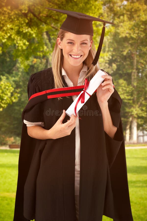 Composite Image of Woman Smiling at Her Graduation Stock Photo - Image ...