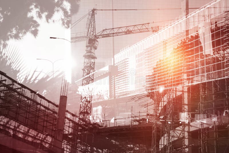 Composite Image of Work in Progress in the City Stock Photo - Image of ...